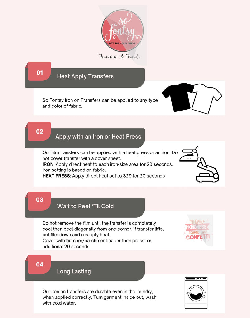 DTF Transfer Instructions - So Fontsy