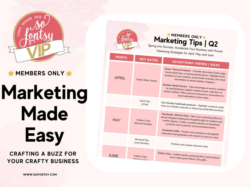 UPDATED Marketing Calendar | Full Calendar Year - So Fontsy