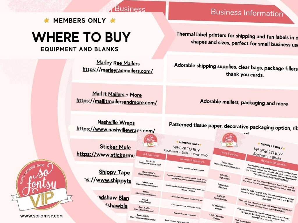 Where to Buy Equipment and Blanks - So Fontsy