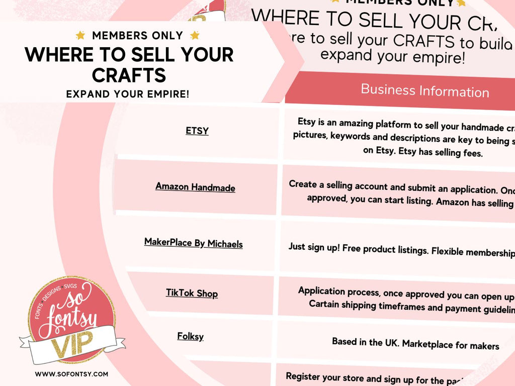 So Fontsy VIP Resource Where To Sell Your Crafts