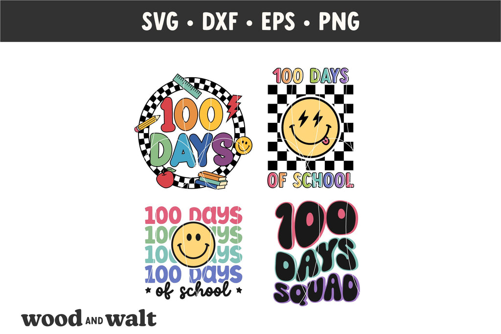 100 Days Of School SVG Bundle | Retro Kids School Bundle - So Fontsy