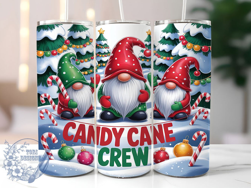 3D Candy Crane Christmas Tumbler, 3D Inflated Sublimation Design ...
