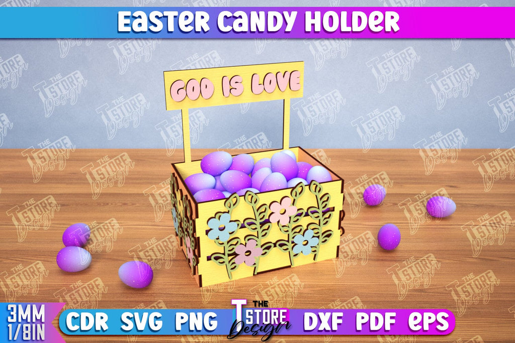 3d Easter Candy Box Lasercut, Candy Treat Box Design, Egg Holder SVG ...