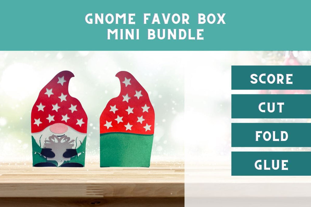 3D Layered Gnome Party Favor Box SVG Cut - So Fontsy