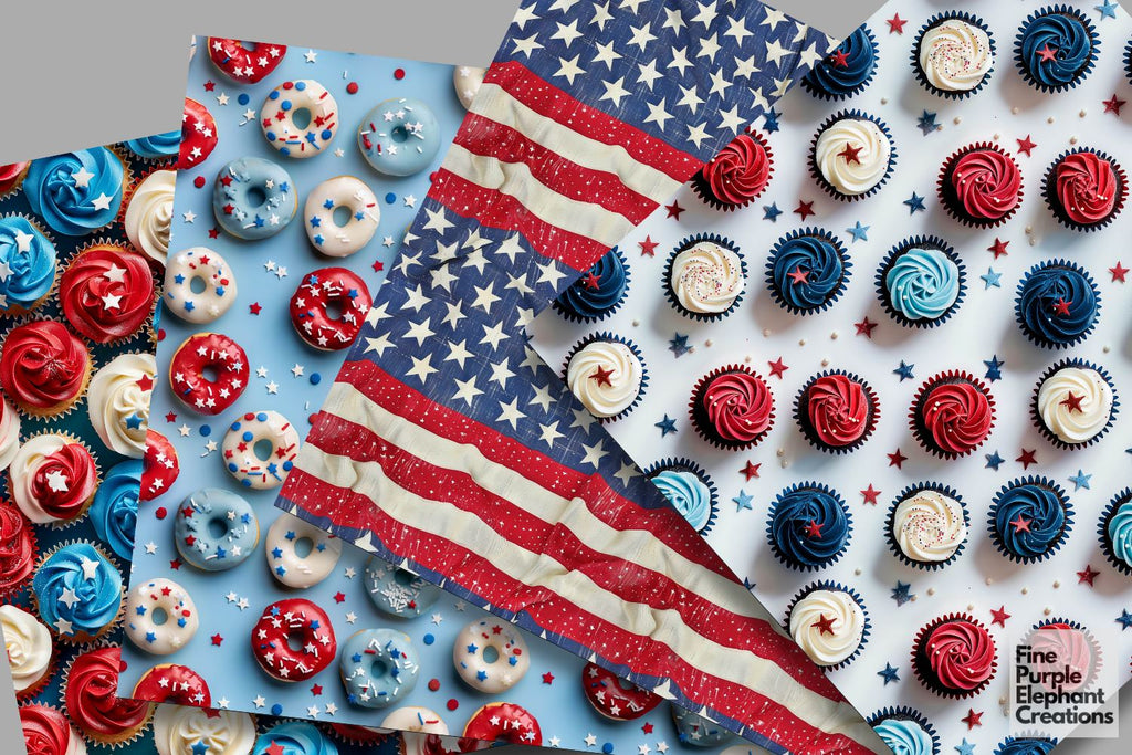 4th of July Texture Digital Paper - Patriotic American Independence ...