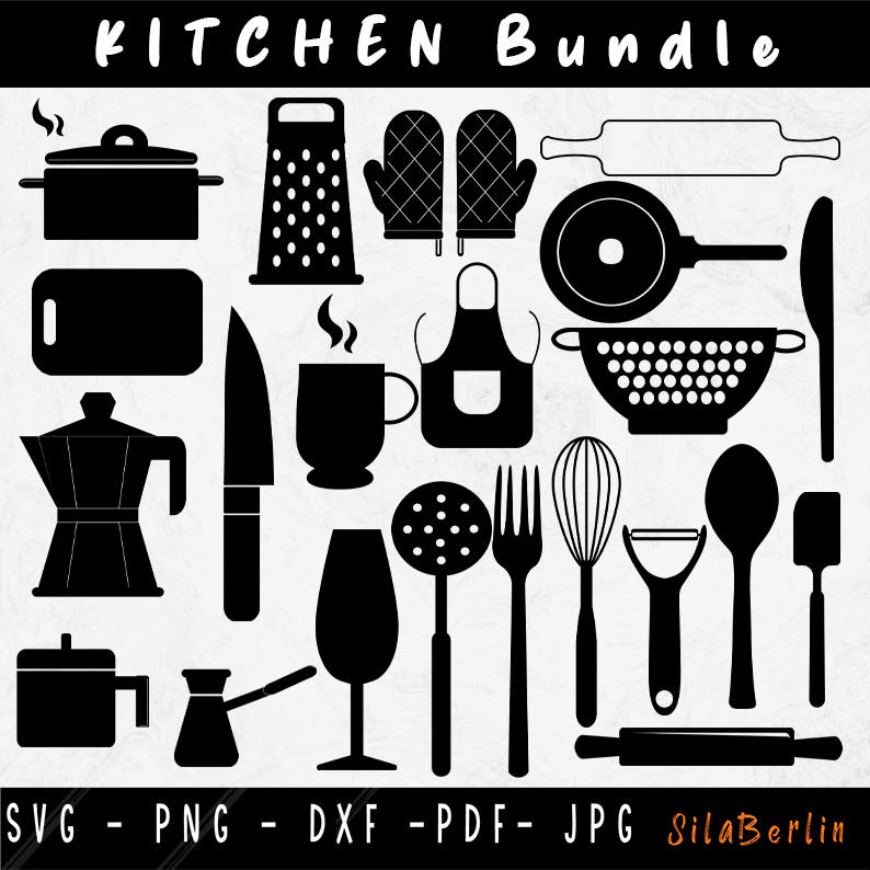 Kitchen SVG, Cooking SVG, Kitchen Clipart, Cooking Utensils SVG ...
