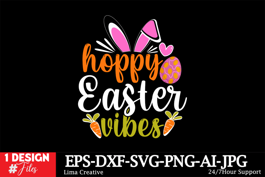 Hoppy Easter Vibes SVG Cut File - So Fontsy