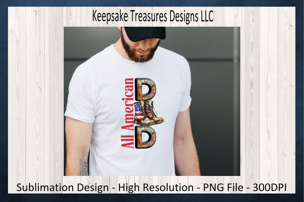 All American Dad Sublimation PNG, Patriotic Father's Day Gifts, Vintage ...