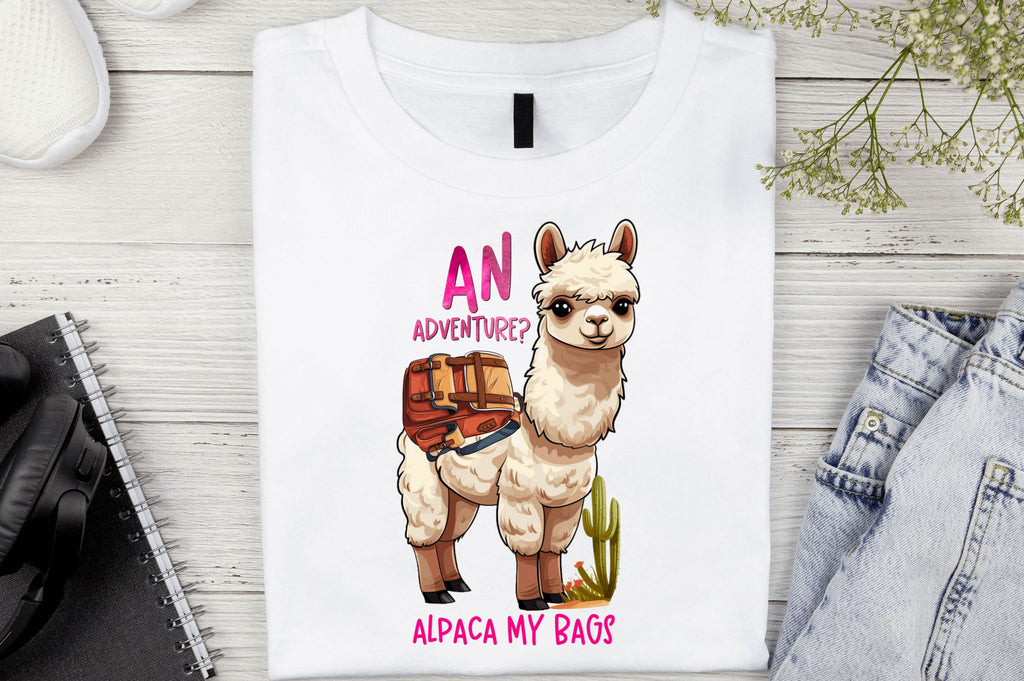 An adventure alpaca my bags Sublimation Design - So Fontsy