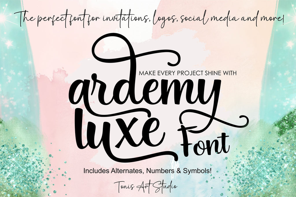 Ardemy Luxe Font, wedding font, Handwritten font, calligraphy font, fo - So Fontsy