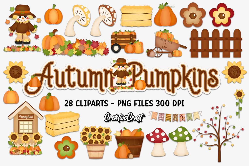 Autumn Fall Clip Arts Illustrations - So Fontsy