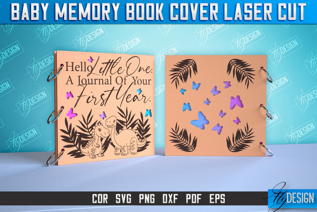 Baby Memory Book Cover | Memory Album Cover | Children's Design | CNC ...