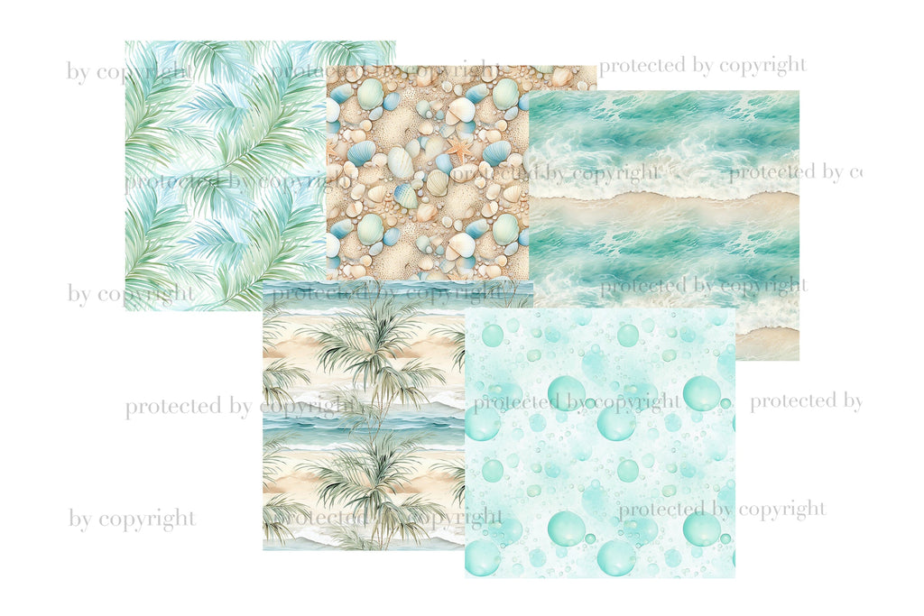 Beach Wedding Digital Papers | Summer Wedding Pattern - So Fontsy