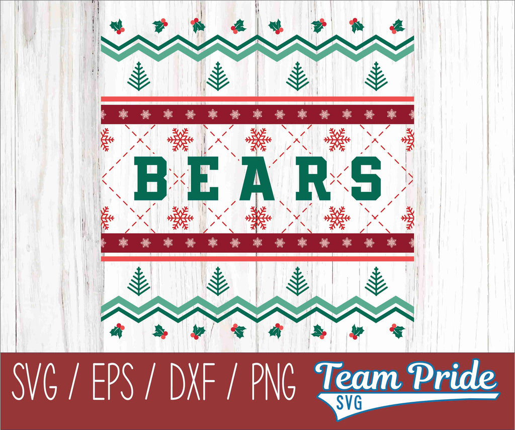 Bears Ugly Christmas Sweater Festive Holiday Design SVG, EPS, DXF, PNG ...