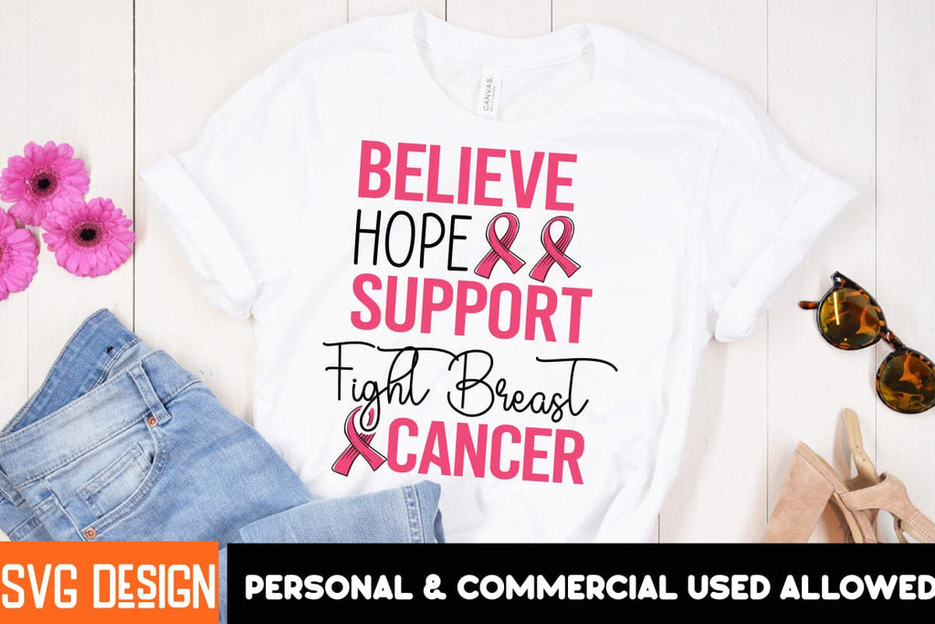 Believe Hope Support Fight Breast Cancer SVG Cut File,Breast Cancer SVG ...