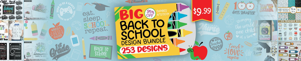 Big Back To School Design Bundle SVG PNG JPG Digital Designs Papers ...
