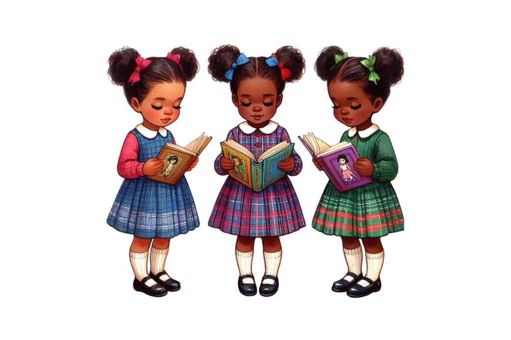 Black Kids Back to School Clipart Bundle - So Fontsy