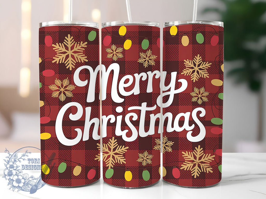 Buffalo Plaid Merry Christmas Tumbler, Merry Christmas Wrap, Red Check ...