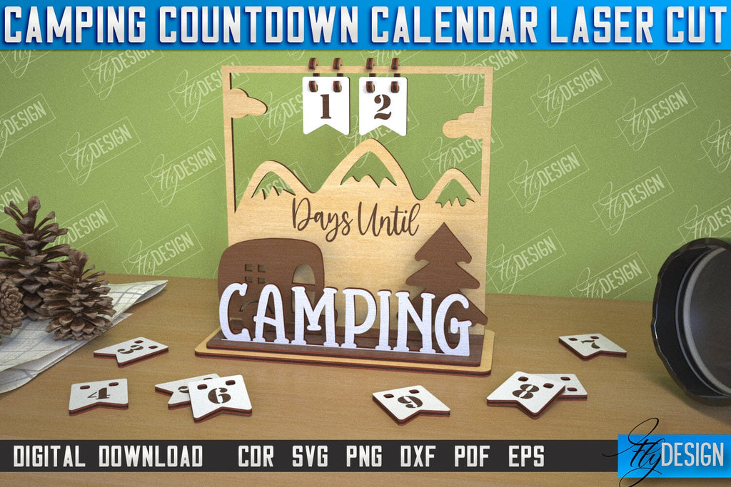 Camping Countdown Calendar | 3D Calendar Design | Camping Vibes | CNC ...