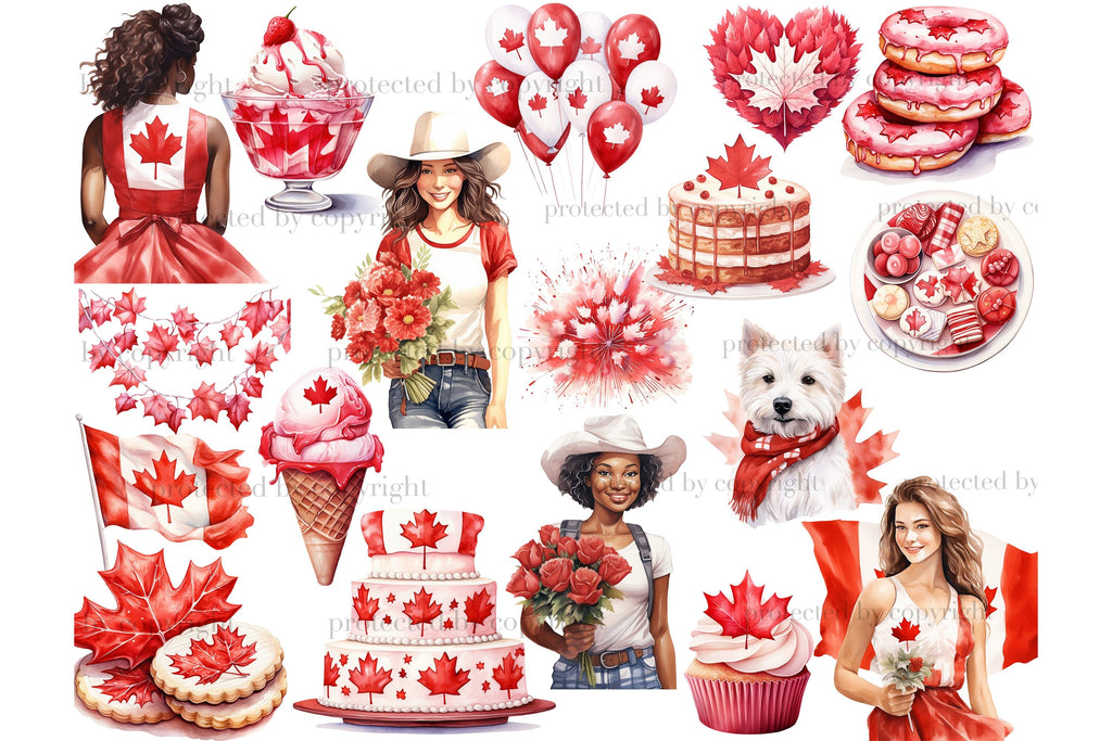 Canada Day Clipart | National Holiday PNG - So Fontsy