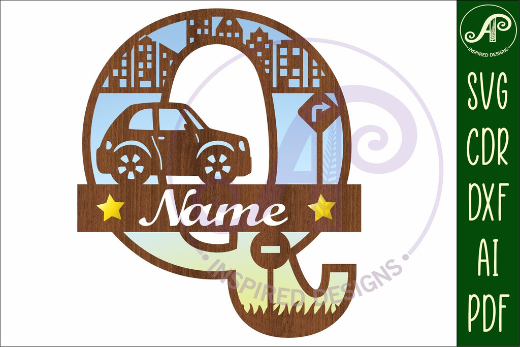Car Capital Monogram Letter Q SVG - So Fontsy