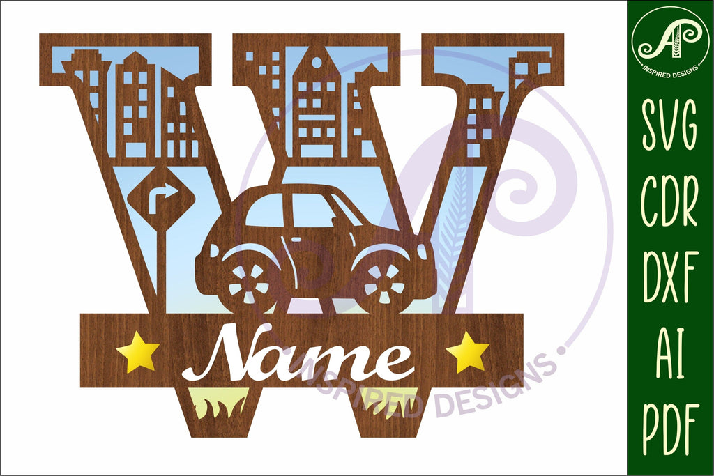 Car Capital Monogram Letter W SVG - So Fontsy