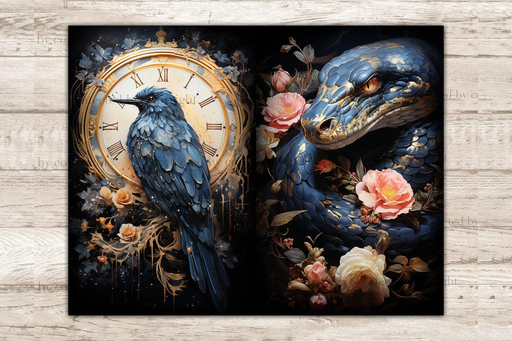 Celestial Moon Junk Journal Kit | Animals Printable Pages - So Fontsy