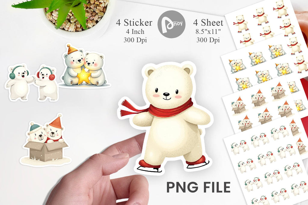 Charming Polar Bears Sticker - So Fontsy