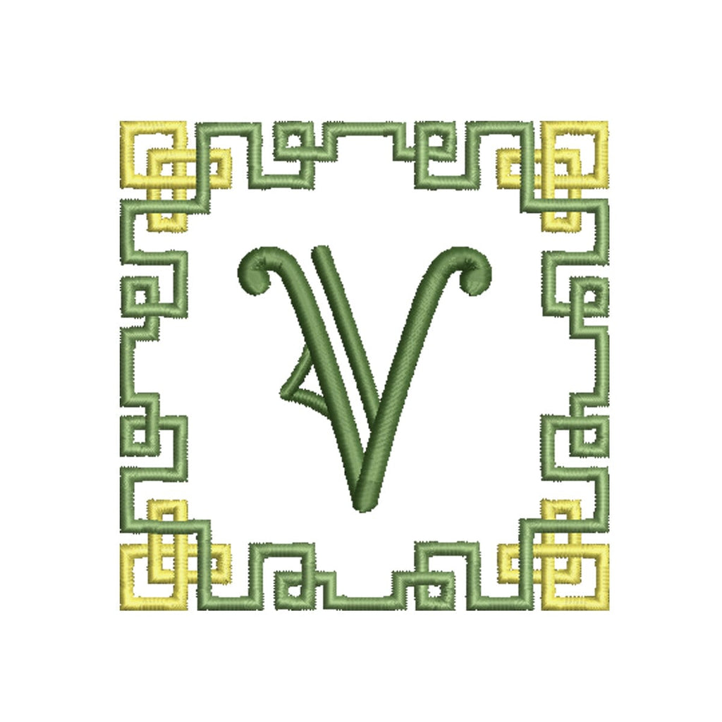 Chinoiserie Monogram Frame Embroidery Design - So Fontsy