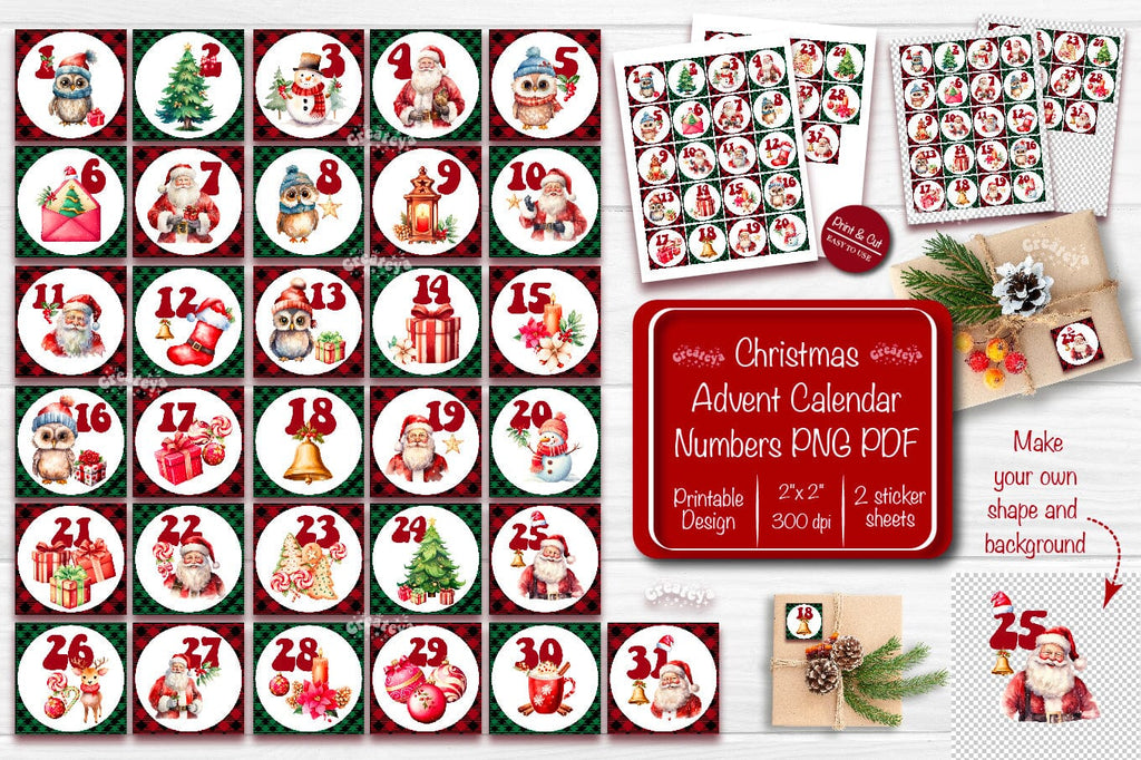 Christmas Advent numbers Christmas Advent calendar numbers Countdown to ...