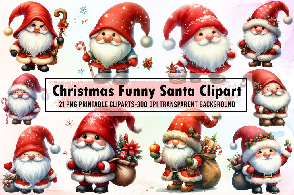 Christmas Clipart - Funny Santa Clipart - So Fontsy