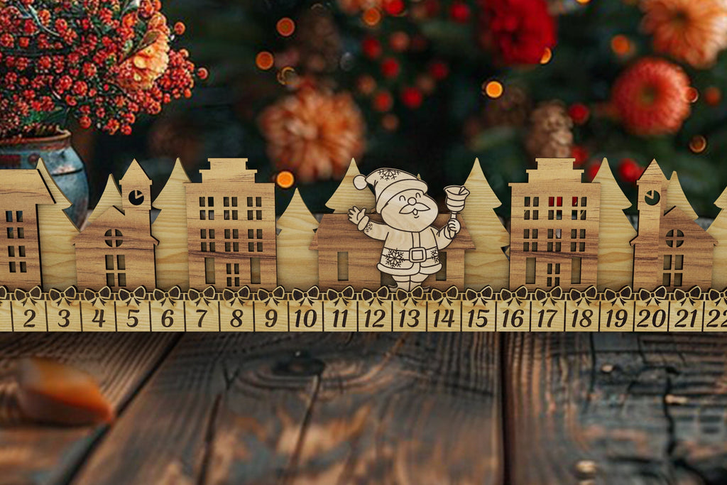 Christmas Countdown Advent Calendar Wood Cut Template - So Fontsy