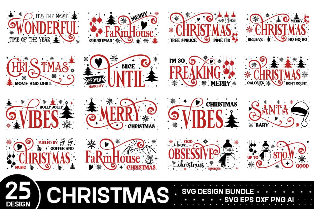 Christmas farmhouse svg bundle 1 - So Fontsy