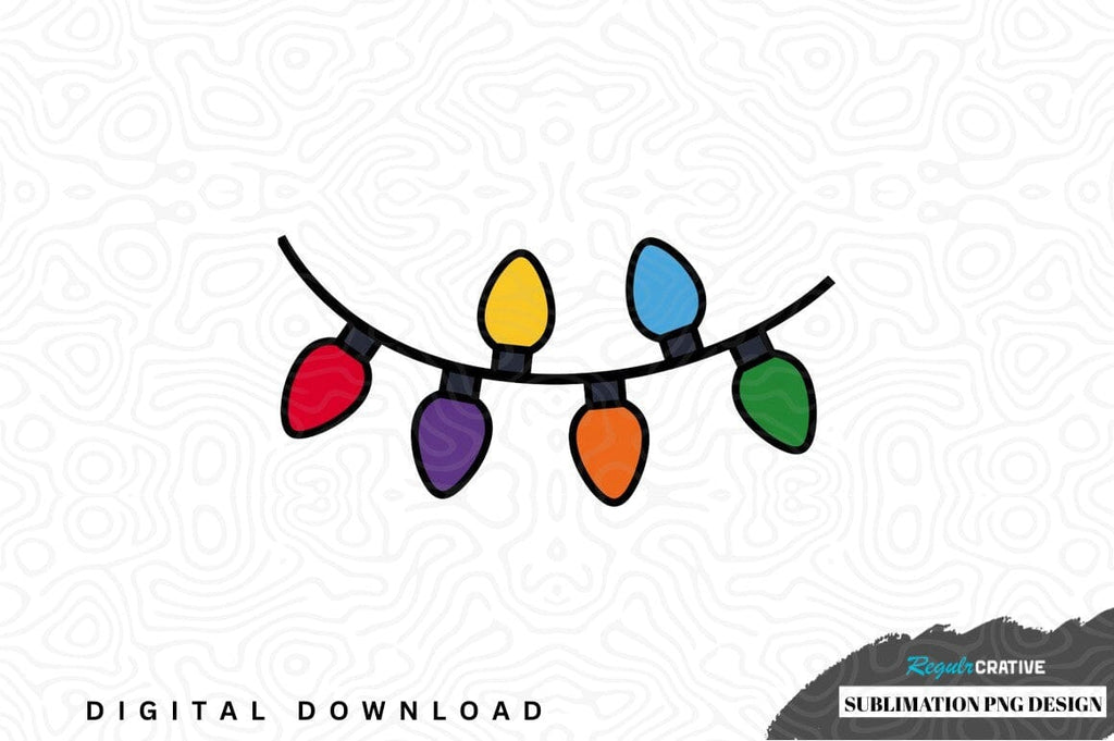 Christmas lights sublimation png design - So Fontsy