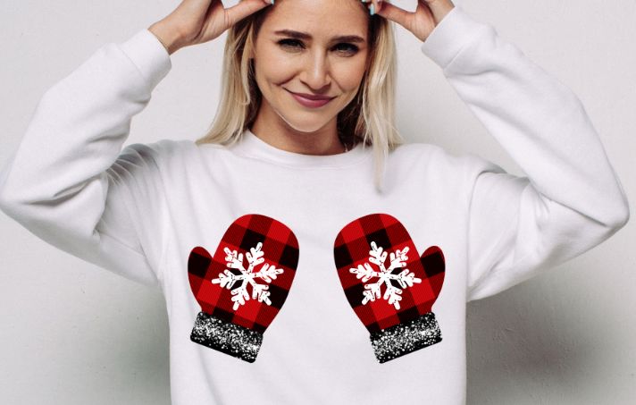 Christmas Mittens Buffalo Plaid | Holiday Winter Accessories PNG ...