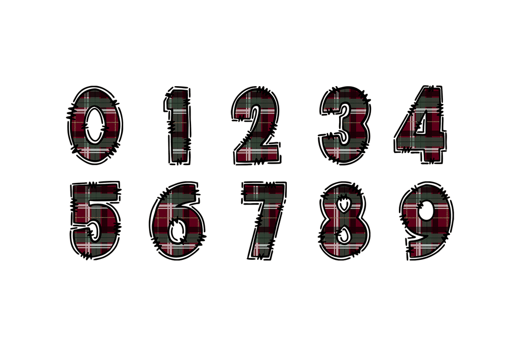 Christmas Plaid Doodle Alpha PNG - So Fontsy