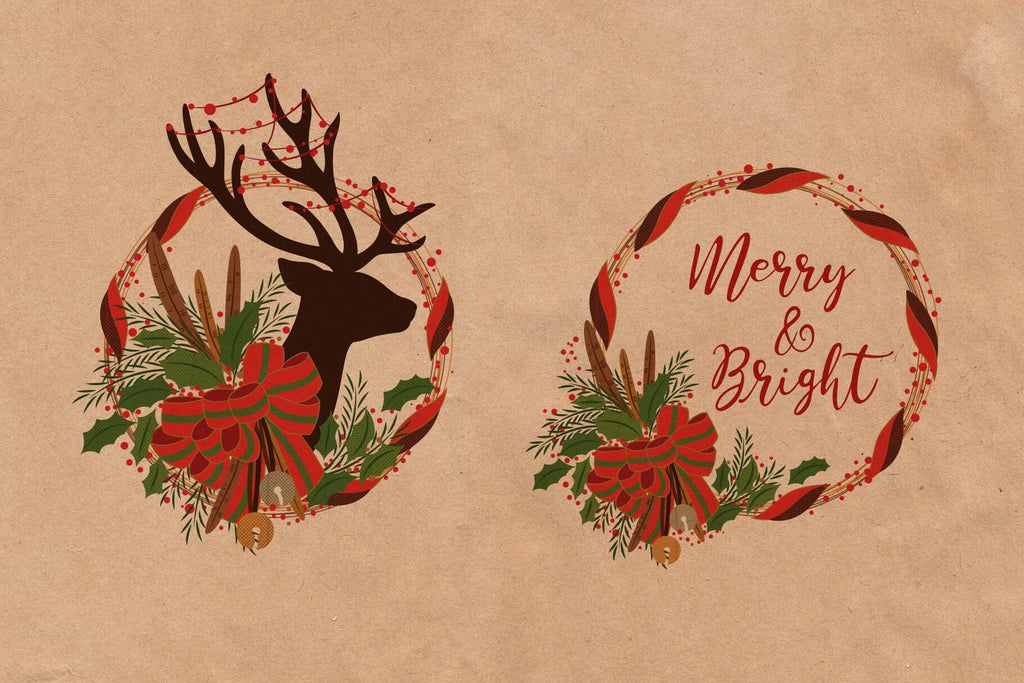 Christmas Reindeer Wreaths - So Fontsy