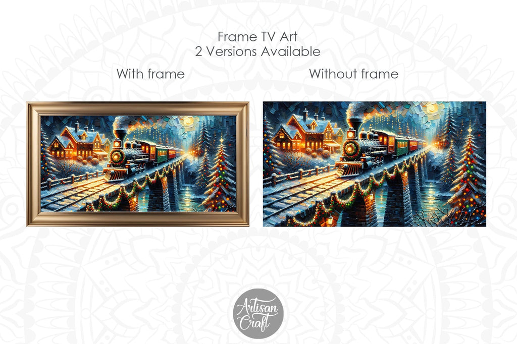 Christmas train frame TV art, Christmas Frame TV art | So Fontsy