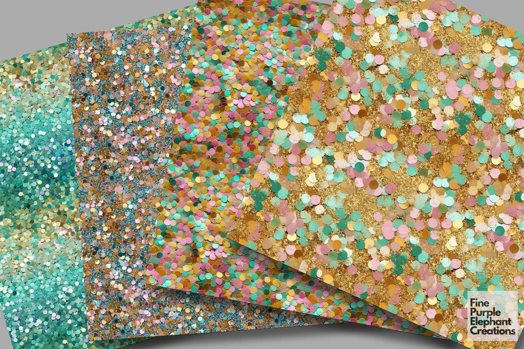 Chunky Easter Glitter Digital Paper | Pastel Spring - So Fontsy