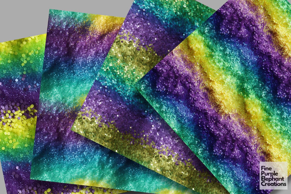 Chunky Mardi Gras Glitter Digital Paper | Glam Sparkle Fine Sequin - So ...