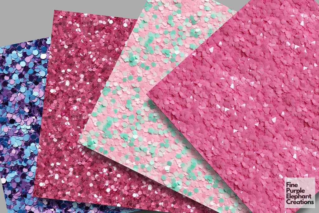 Chunky Mermaid Glitter Digital Paper | Bright Unicorn - So Fontsy