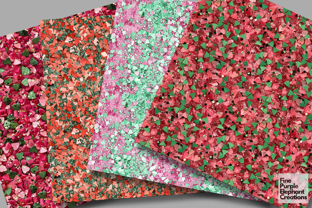 Chunky Watermelon Glitter Digital Paper - So Fontsy