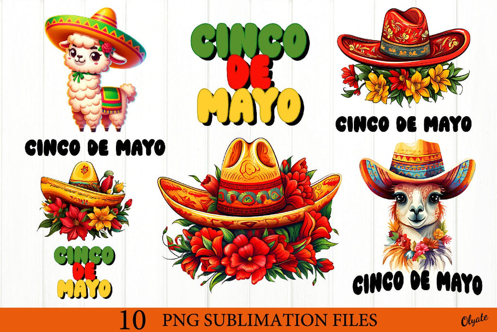 Cinco De Mayo Sublimation Bundle. Mexican Clip Art PNG - So Fontsy