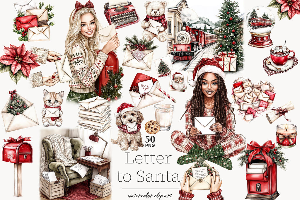 Classic Christmas Clipart Bundle | Santas Village Clip Art - So Fontsy