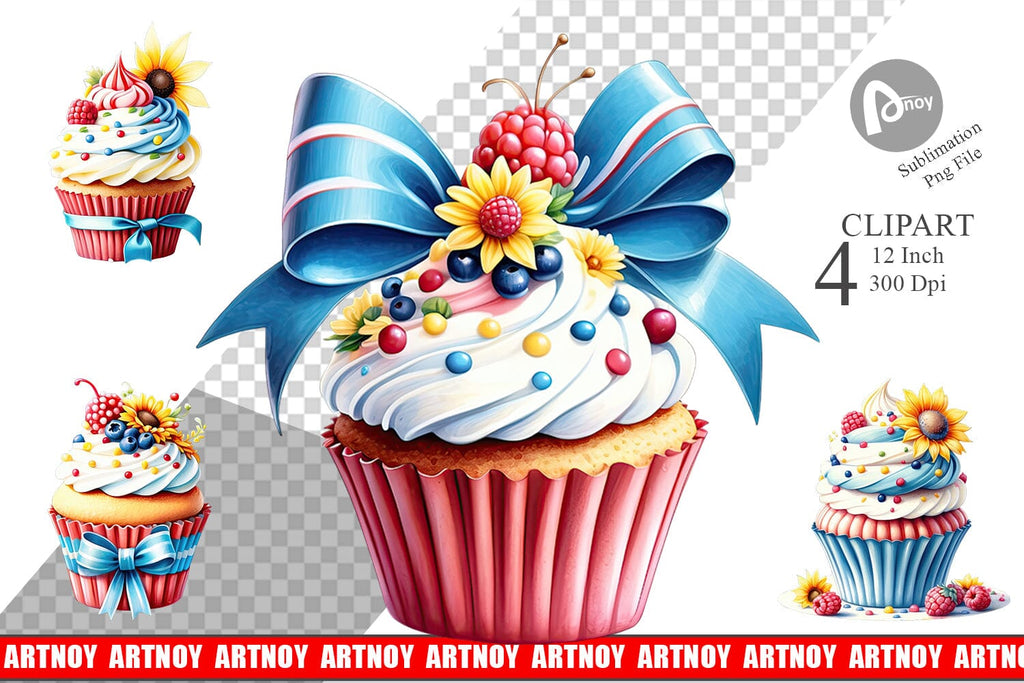 Clipart Colorful Cupcake - So Fontsy