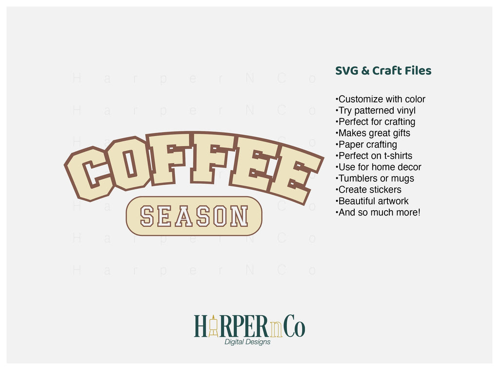 COFFEE SEASON Laser SVG EPS Cut File - So Fontsy