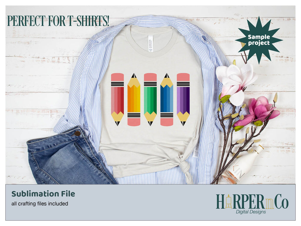 Colored Pencils SVG PNG Cut EPS File - So Fontsy