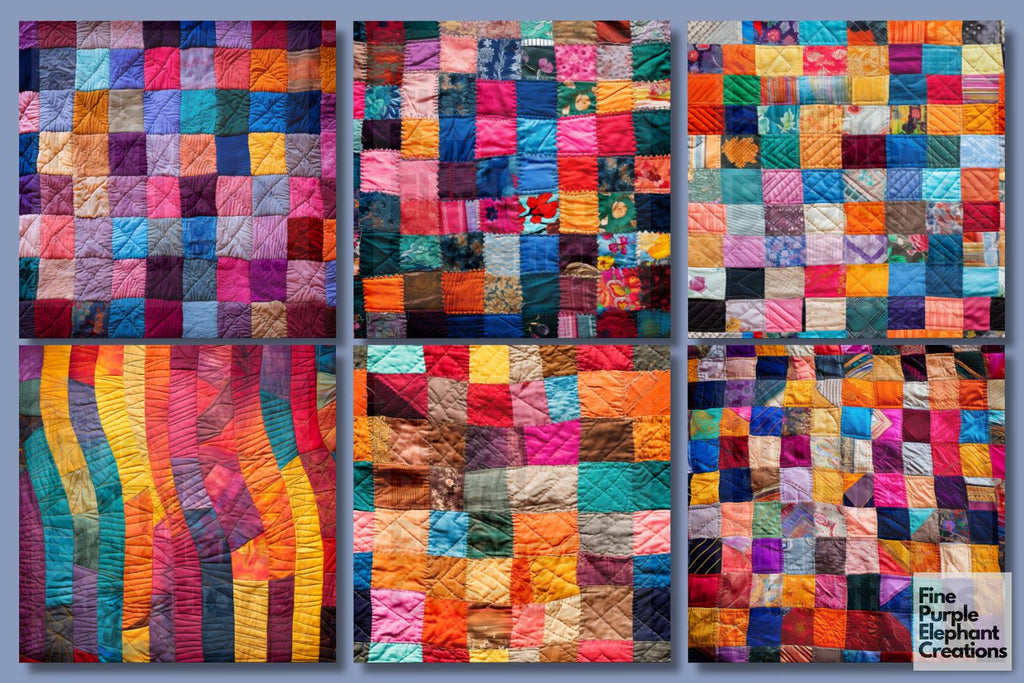 Colorful Patchwork Quilt Fabric Texture - So Fontsy