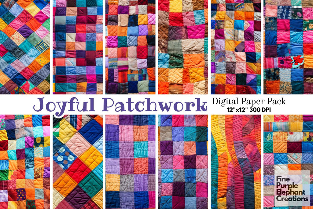 Colorful Patchwork Quilt Fabric Texture - So Fontsy