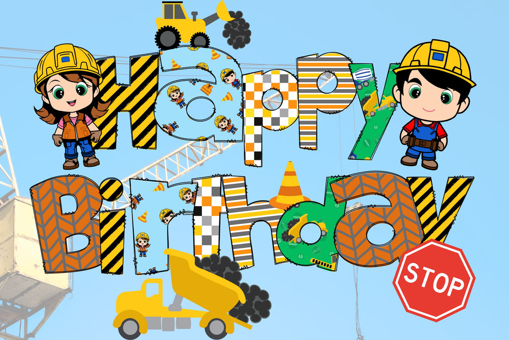 Construction Truck Doodle Alphabet, Dump Truck Alpha Set PNG - So Fontsy